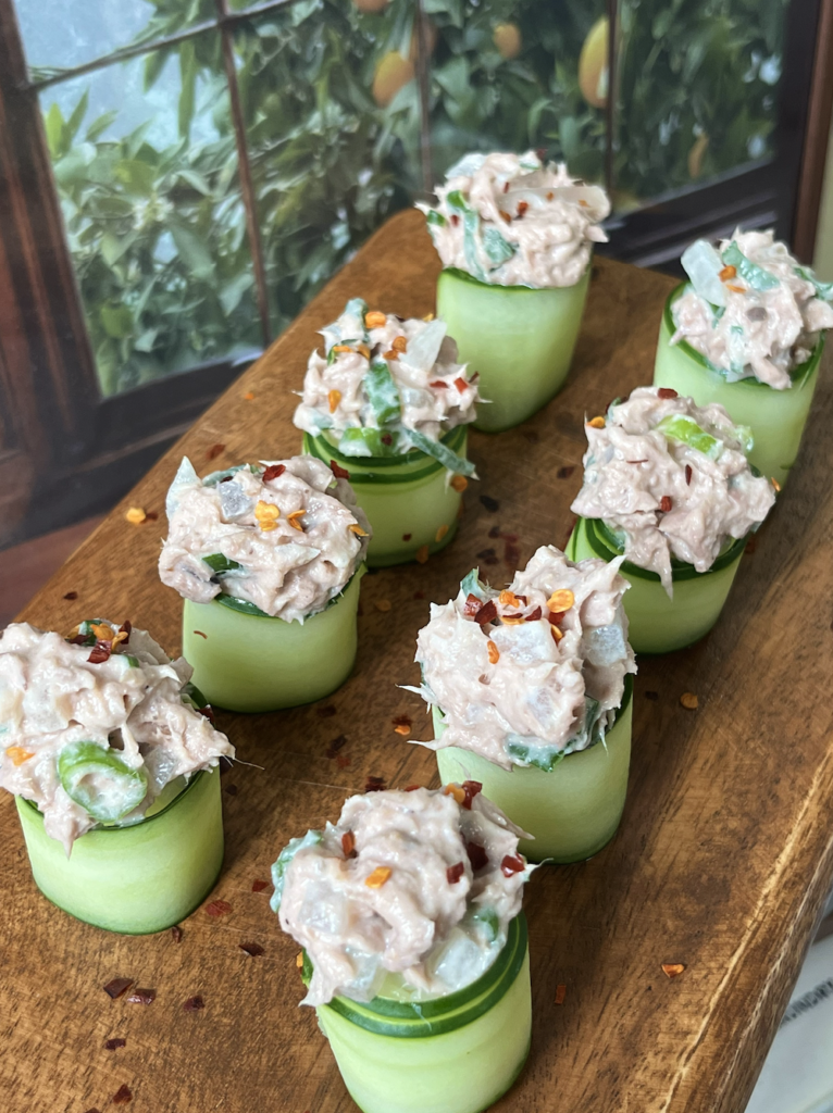 Mini Tuna Cucumber Sushi - heyinspace